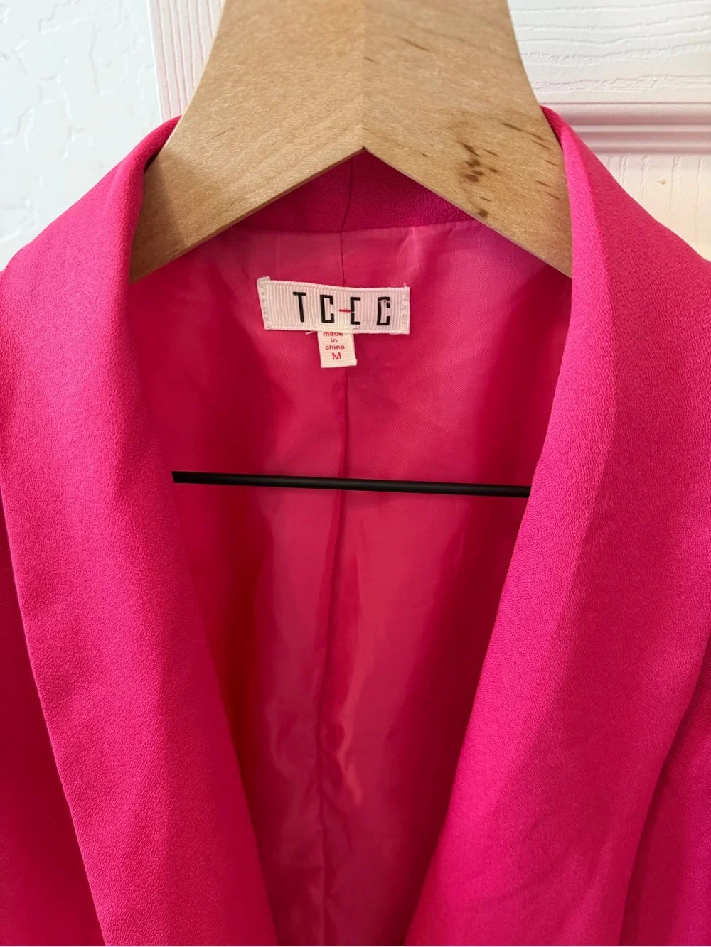 TCEC | Jackets & Coats | Tcec Hot Pink Openfront Blazer With Shawl ...
